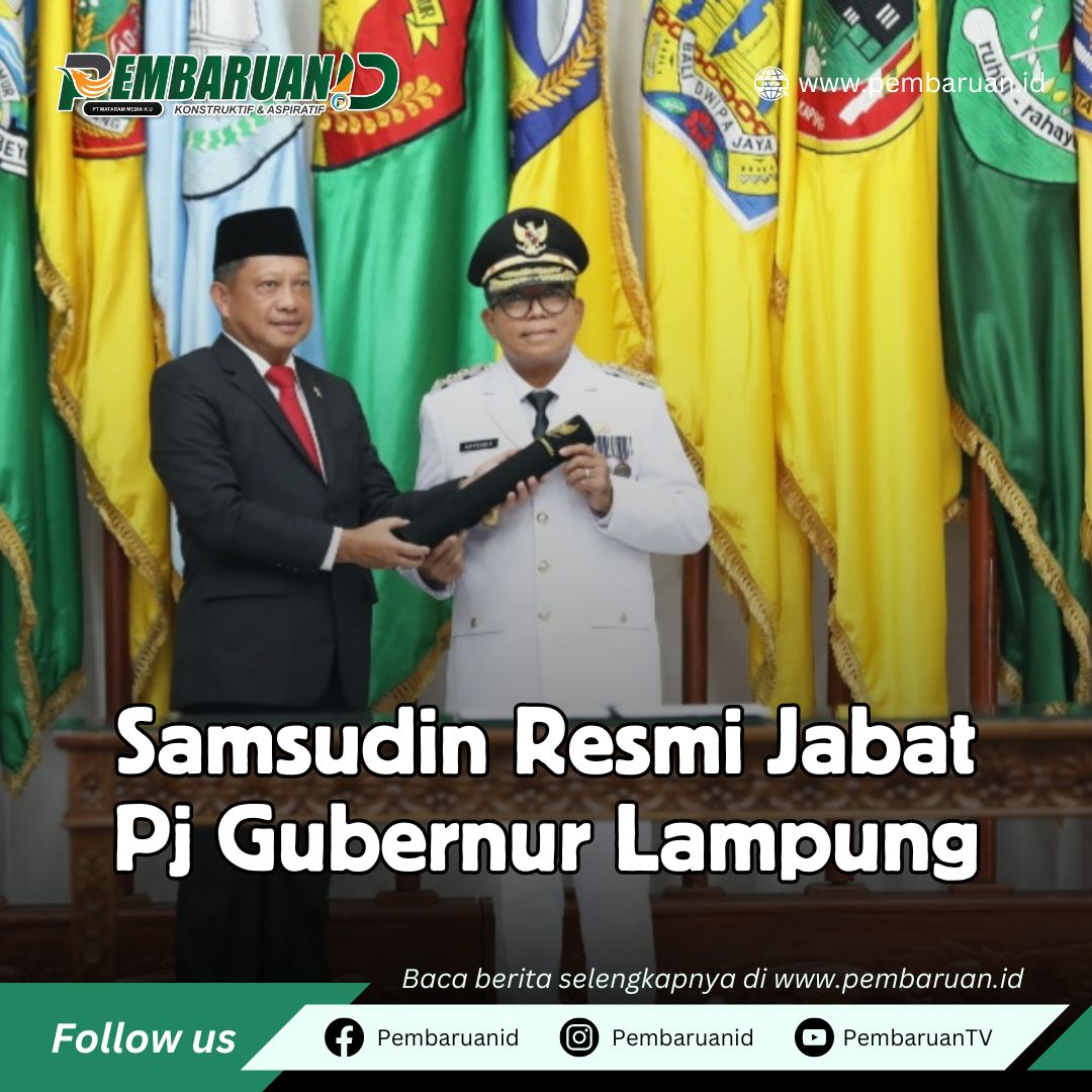 Samsudin Resmi Dilantik Sebagai Pj Gubernur Lampung - JarrakPos Lampung